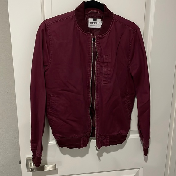 Topman | Jackets & Coats | Top Man Bomber Jacket Burgundy | Poshmark